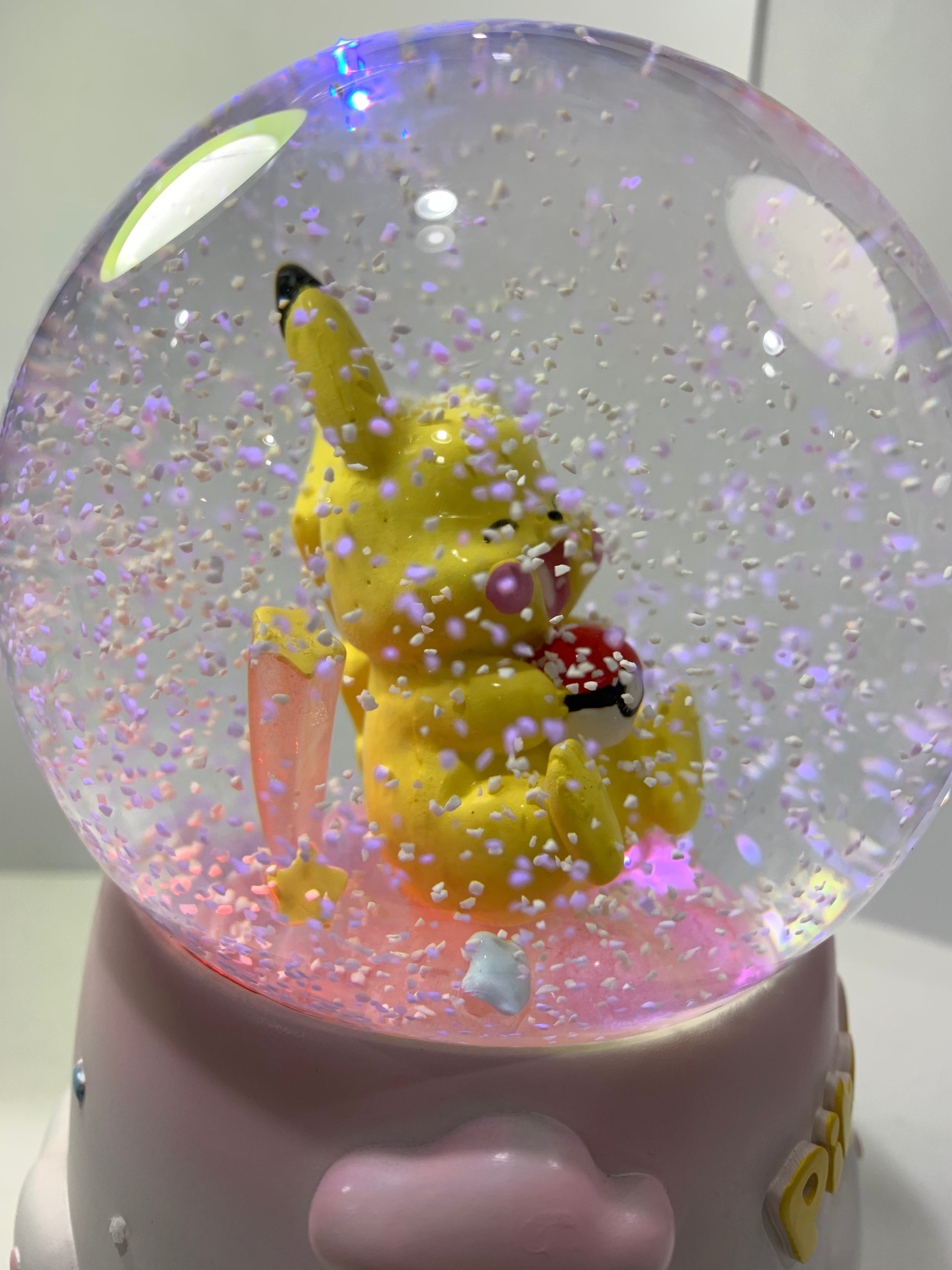 Pokemon Pikachu Musical Snow Globe 3D Crystal Ball, Music Box with Col